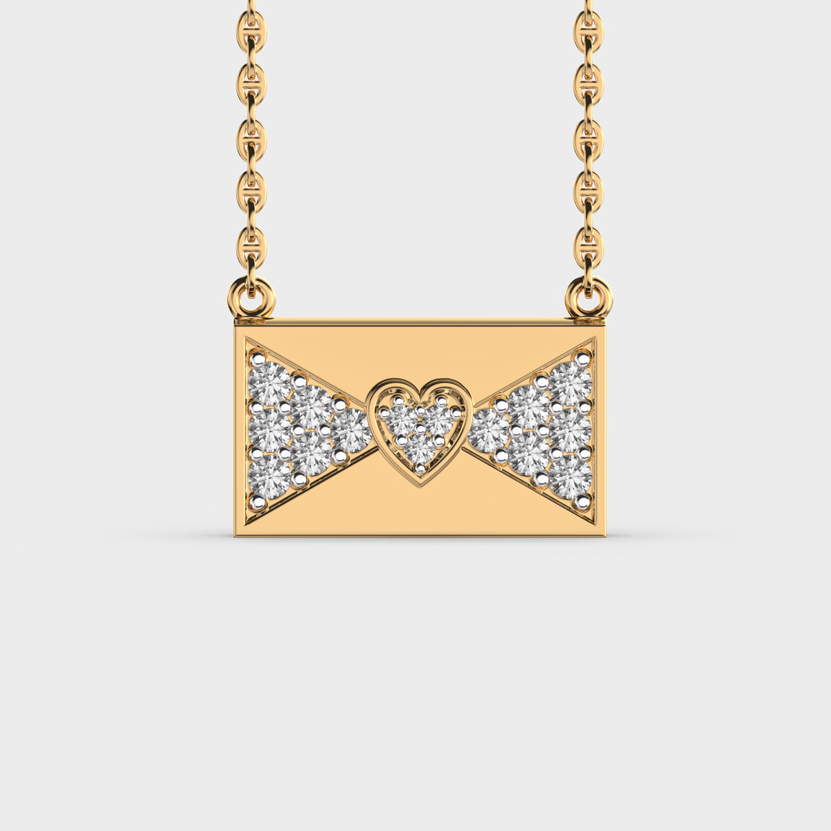 Valentine's Message Engraveable Diamond Necklace